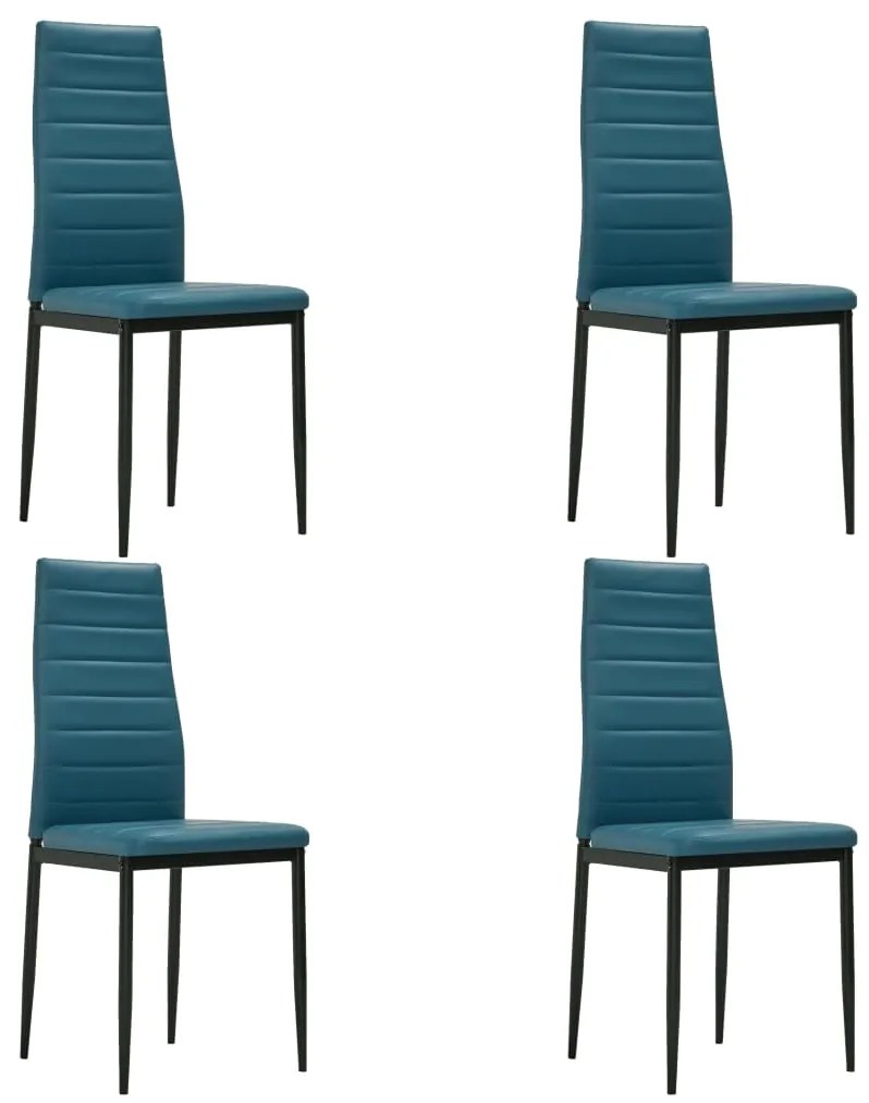 282588 vidaXL Jídelní židle 4 ks azurově modré umělá kůže