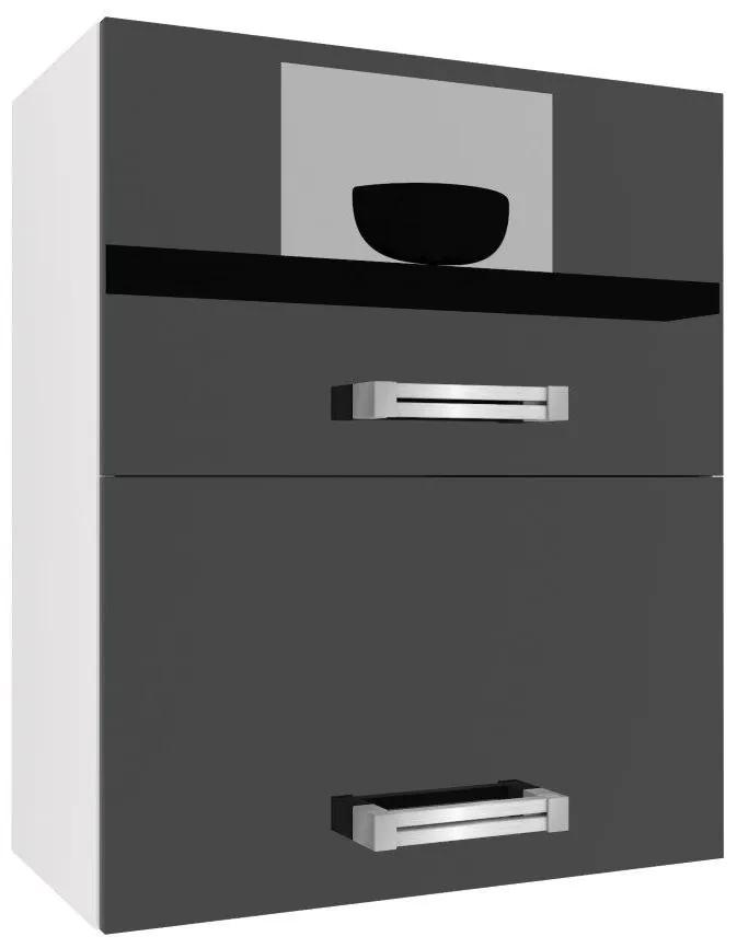 Kuchyňská skříňka Belini horní 60 cm černý lesk  INF SGP2-60/1/WT/B/0/D