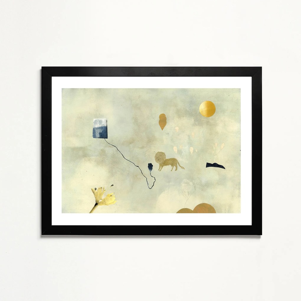 Andrea Tachezy | Chytrý lev Rám: Bílý, Velikost: 40 x 60 cm