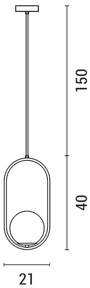 Lustr na lanku ORBA 1xE27/15W/230V mosaz