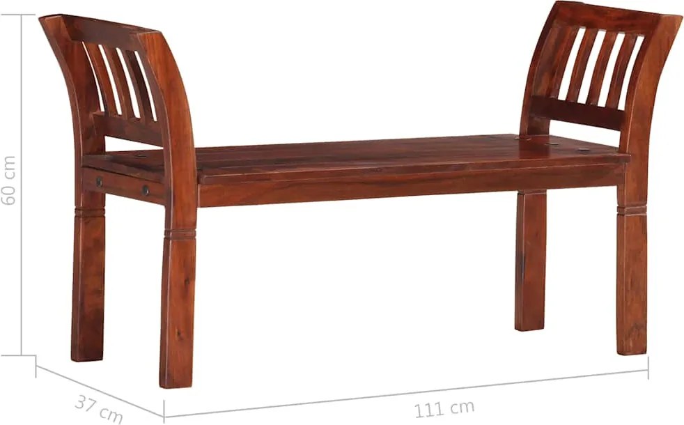 Lavice 111 cm masivní akáciové dřevo 286264