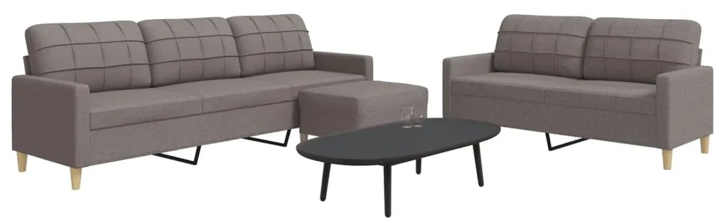 3dílná sedací souprava s podnožkou taupe textil 3278334