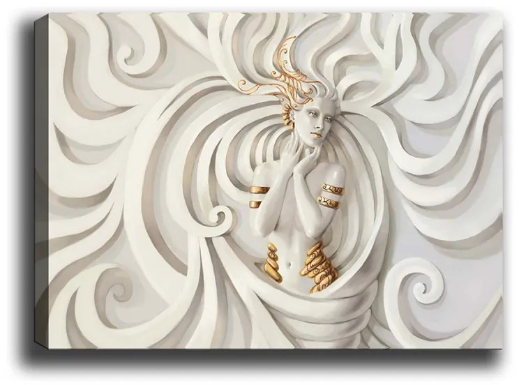 Obraz WHITE AND GOLD STATUE 70 x 100 cm