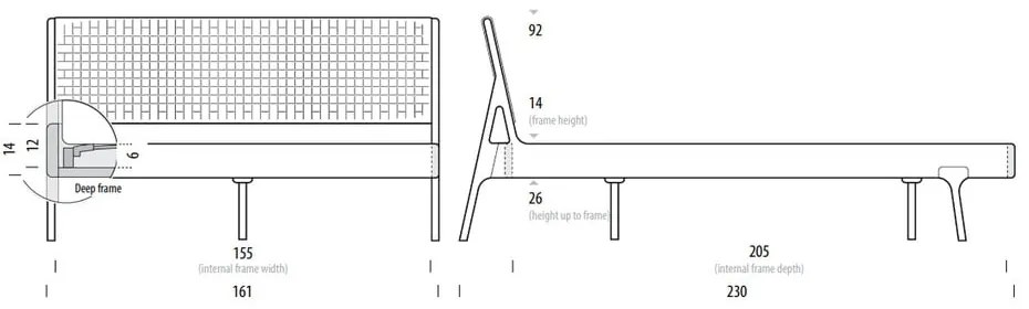 Šedá/přírodní dvoulůžková postel z dubového dřeva 160x200 cm Fawn – Gazzda