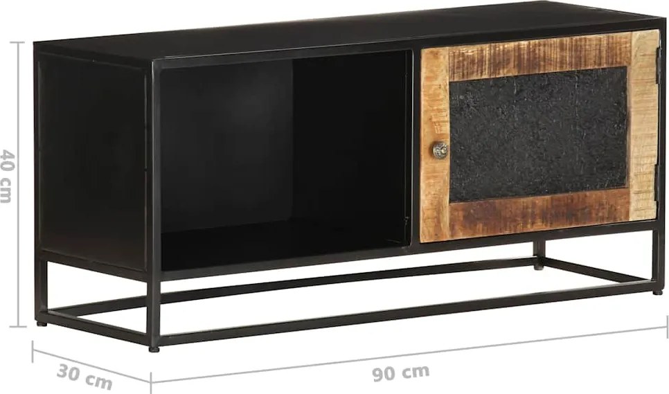 TV stolek 90 x 30 x 40 cm hrubé mangovníkové dřevo 323150