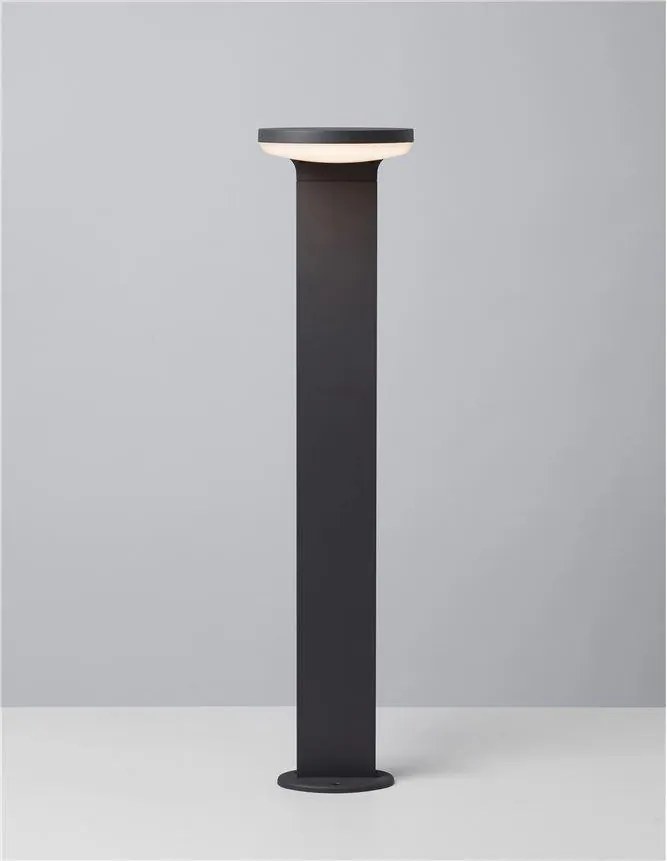 NV 9936102 Venkovní sloupkové svítidlo ENZI tmavě šedý hliník akrylový difuzor LED 15W 3000K 100-240V 180st. IP54 - NOVA LUCE