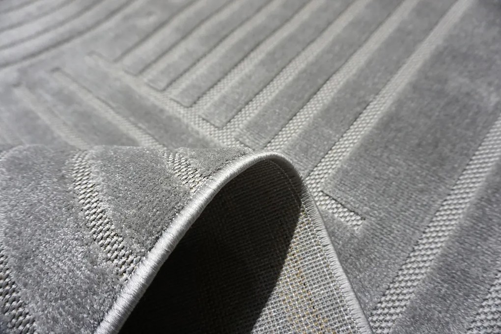 BE Koberec Zen Garden Collection 2405 GREY - šedý obdélníkový Rozměr: 60x100 cm