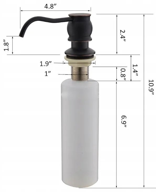 Gamma Retro, dávkovač saponátu pro kuchyňský dřez 400ml, černá retro, GMA-DOZR-BK