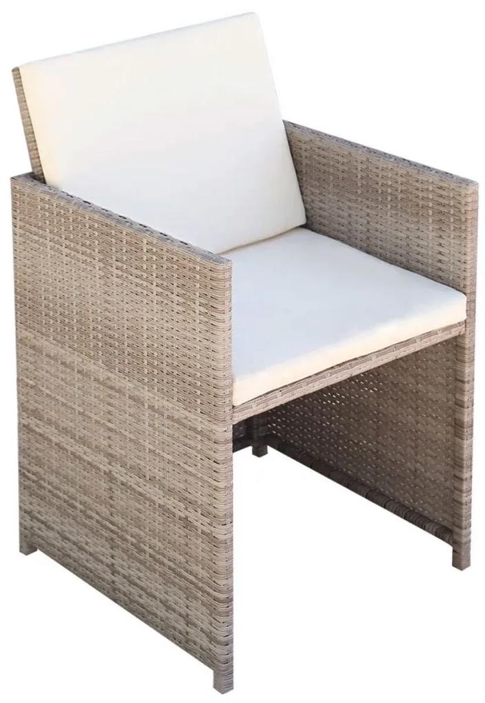 Zahradní židle 2 ks s poduškami a polštáři polyratan béžové,  42561