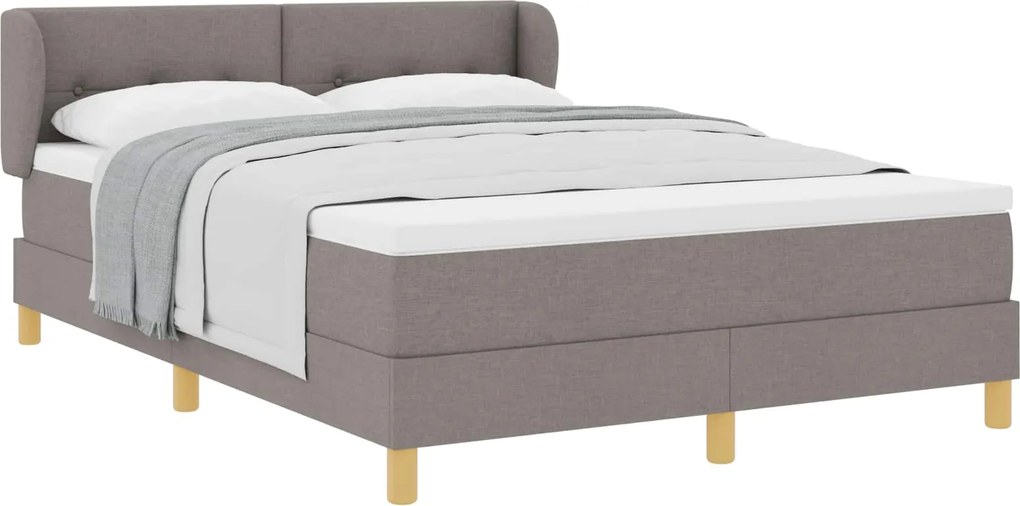 Postel s boxspringem s čelo Taupe 140 x 200 cm textil 3340217