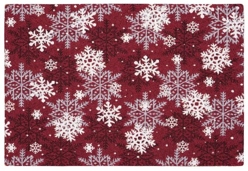SCANquilt prostírání MOTIV vločky červenobílá prostírání cca 30 x 45 cm