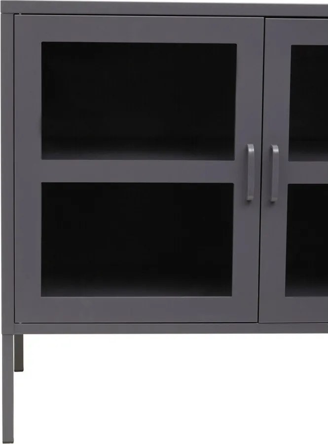 Šedá ocelová vitrína 140x80x45 cm Acier – Premier Housewares