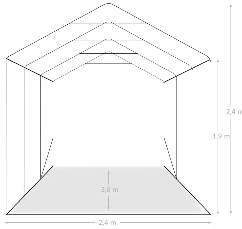 vidaXL Marketos Plachtová garáž PVC 2,4 x 3,6 m zelená