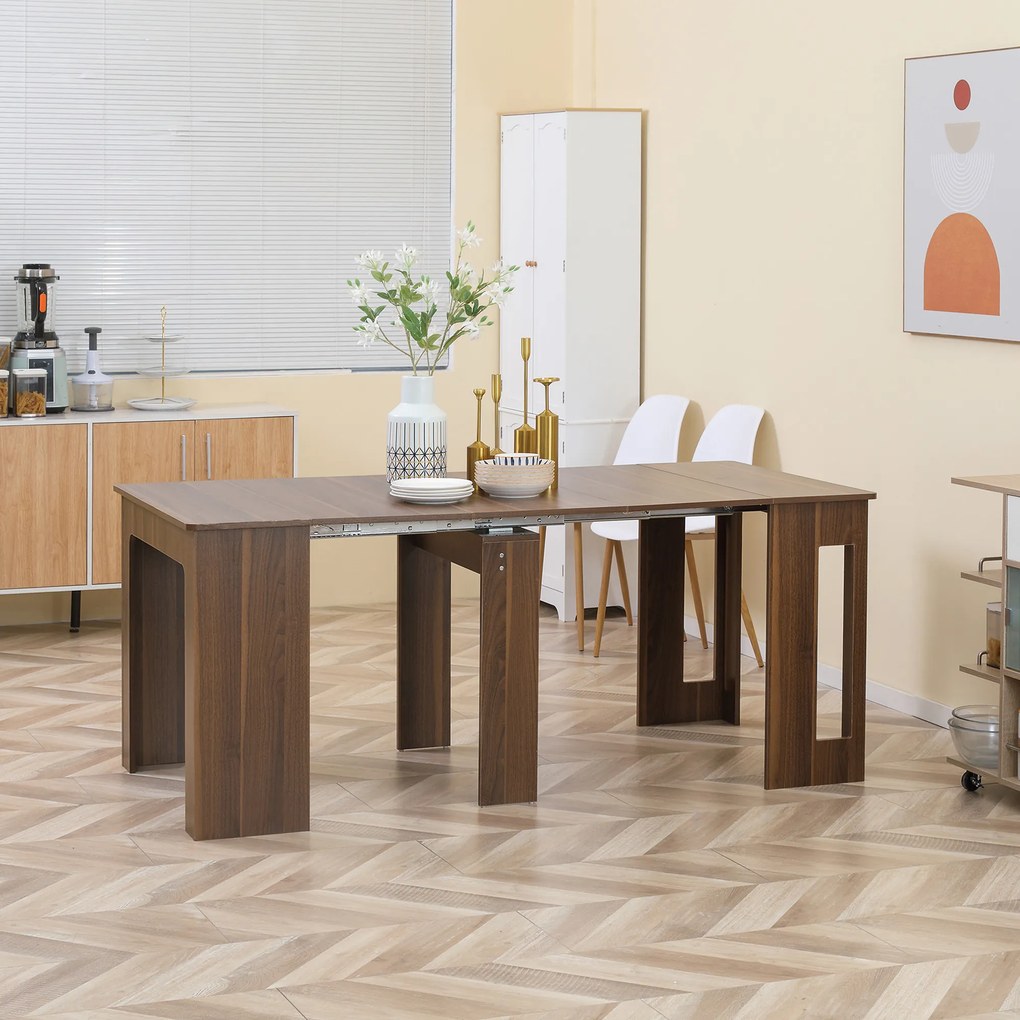 HOMCOM jídelní stůl rozkládací kuchyňský stůl jídelní stůl do obývacího pokoje jídelna moderní design hnědá 180 x 85 x 75cm