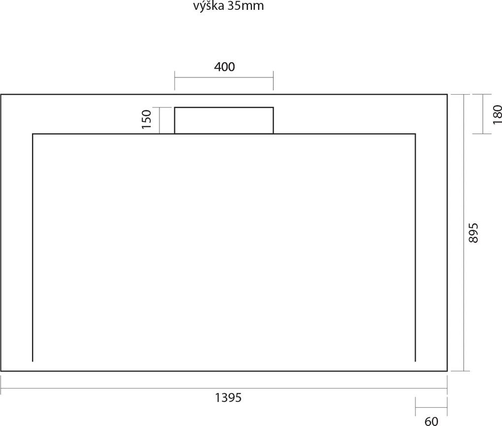 Gelco Irena HI14090 sprchová vanička 140 x 90 x 3,5 cm litý mramor
