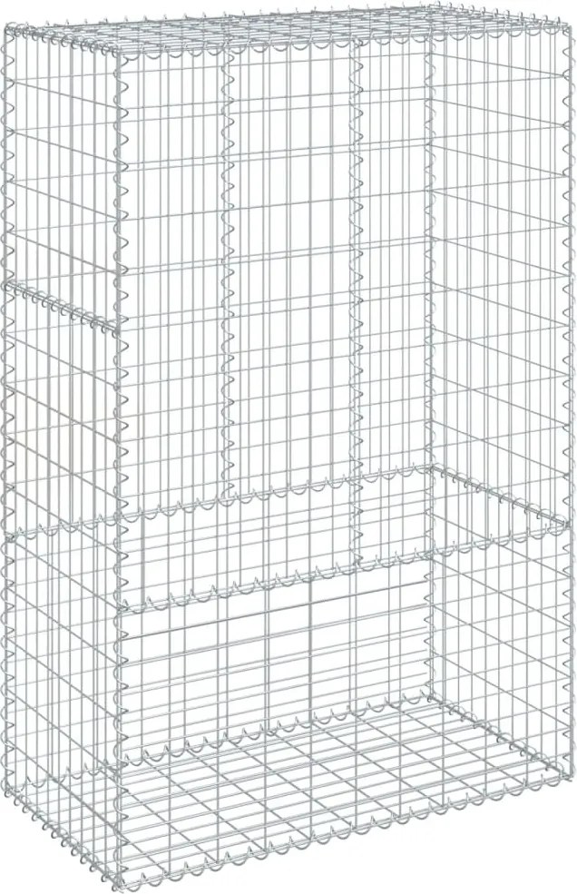 Gabionový koš s víkem 100 x 50 x 150 cm pozinkované železo 3295154