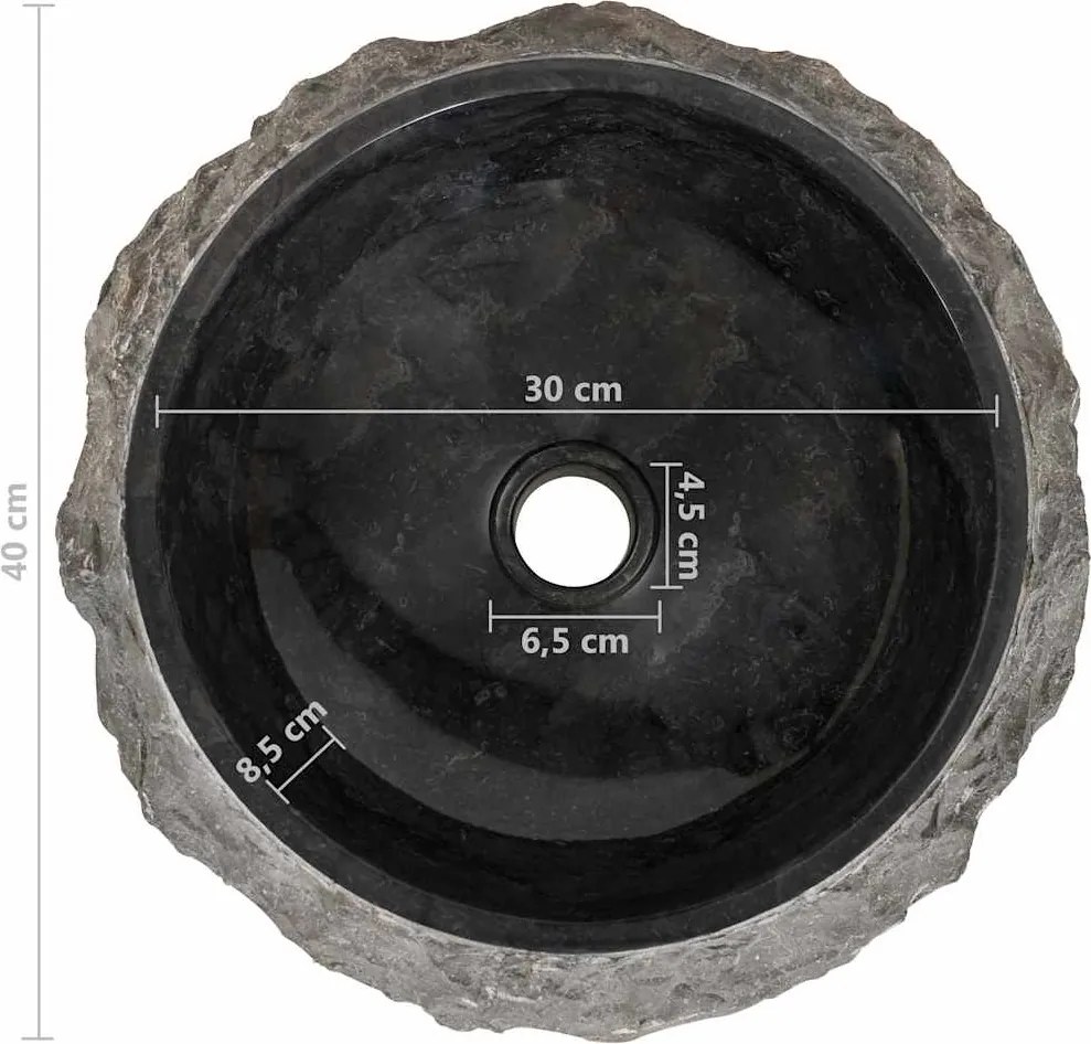 vidaXL Marketos Umyvadlo 40 x 12 cm mramor černé