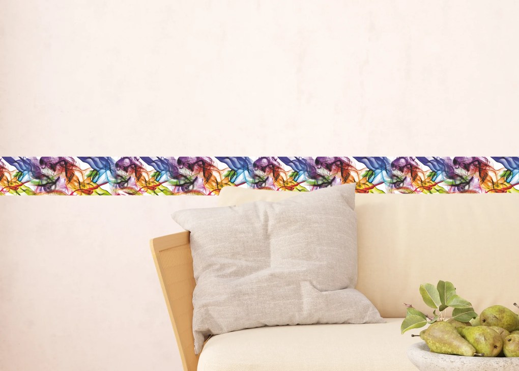 Samolepící bordura na zeď Barevný Magický Kouř | 5 m x 13.8 cm | DWB8201