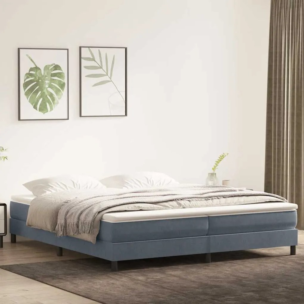 Postel Box Spring bez matrace tmavě šedá 200x220 cm samet 3315892