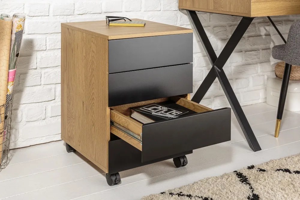 Designový kancelářský kontejner Kiana vzor dub