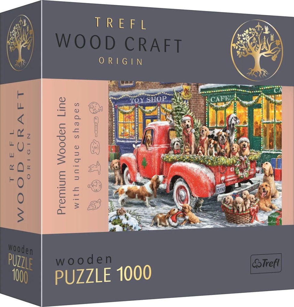 Dřevěné puzzle trefl wood craft origin puzzle santovi malí pomocníci 1000 dílků