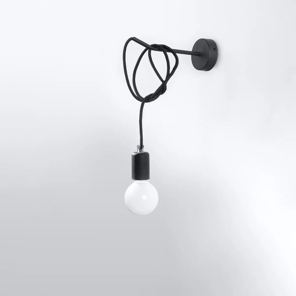 Sollux Lighting Nástěnné svítidlo EDISON černé
