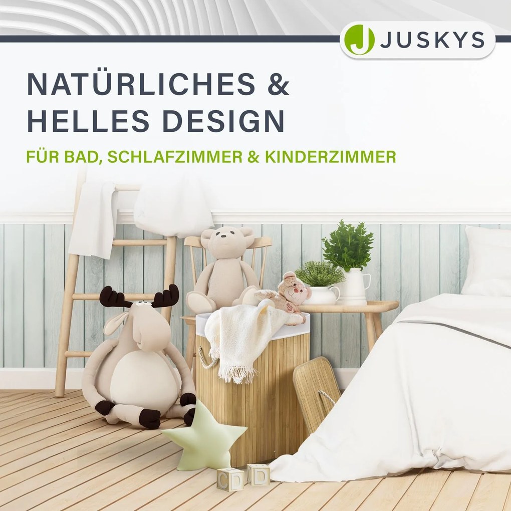 Juskys Bambusový koš na prádlo Curly Barva: šedá, Velikost: 72 L