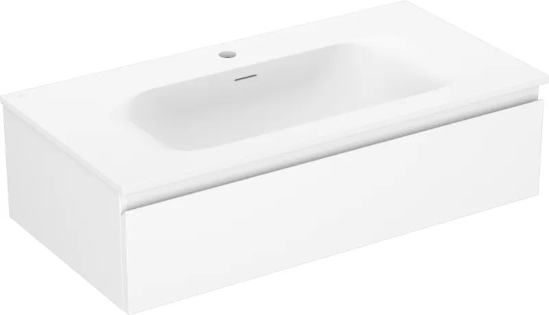 Mexen Orio, koupelnová skříňka 90 cm s umyvadlem Vela, 1 zásuvka, bílá matná, 91A10-09023-1-BF01-W23M01