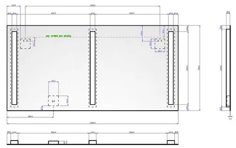 EBS Lumina Duo Zrcadlo 140x70 cm s LED osvětlením S_LUMINADUO14070LED