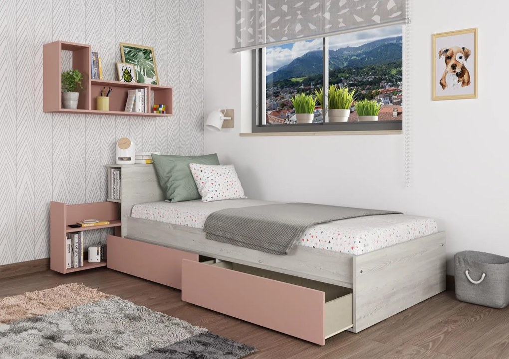 Aldo Multifunkční dětská postel pro holku Cascina, antique pink