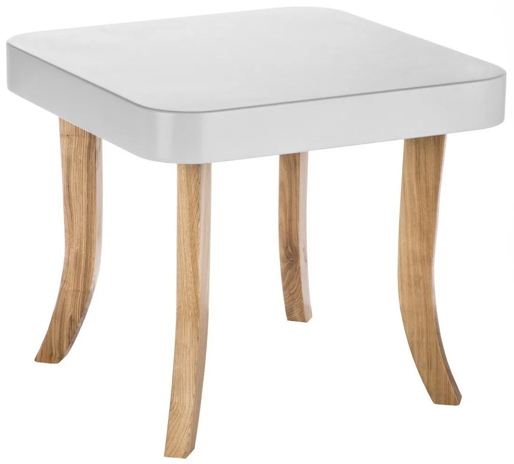 Dětský čtvercový stůl bílé nožičky - Bílá, 37 47 cm