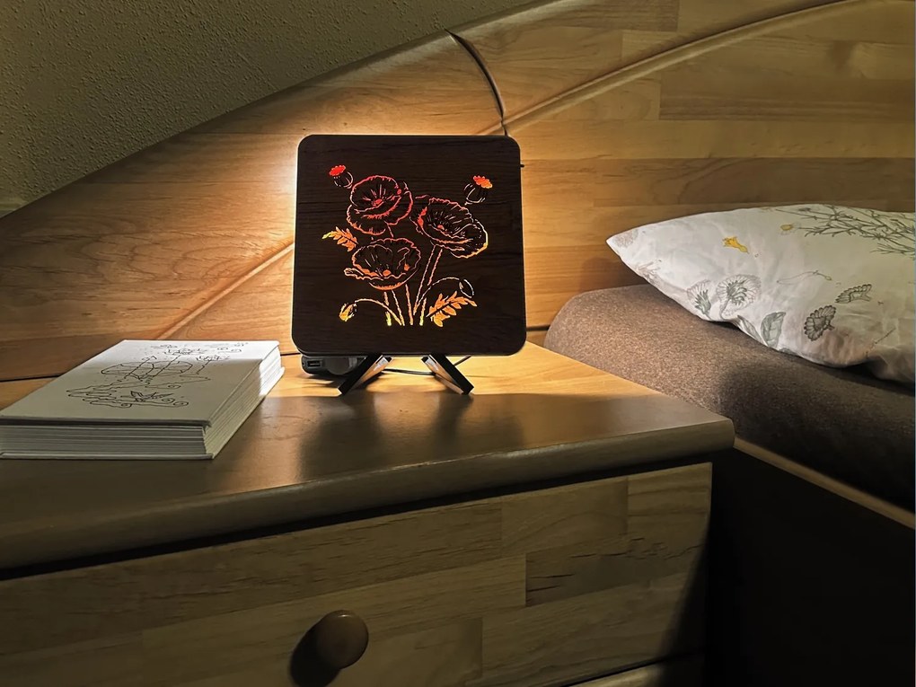 Li-Go "Vlčí máky" lampa 19x19 cm provedení povrchu: černá s patinou