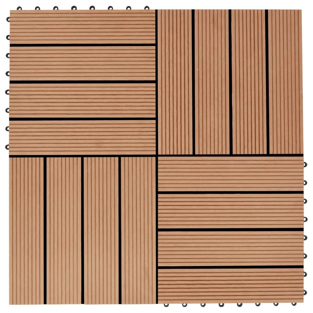 22 ks terasové dlaždice 30 x 30 cm 2 m² WPC barva teak