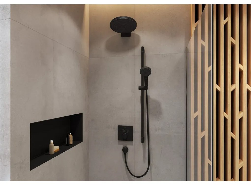 Hansgrohe Pulsify, nástěnné připojení pro hlavovou sprchu 260, matná černá, HAN-24149670