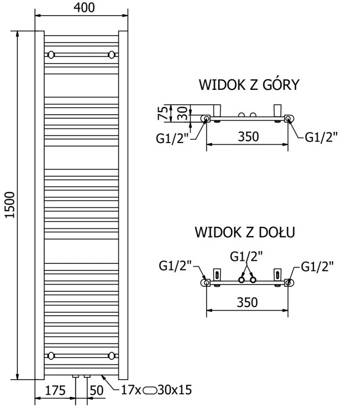 Mexen Hades, topné těleso 1500 x 400 mm, 574 W, bílá, W104-1500-400-00-20
