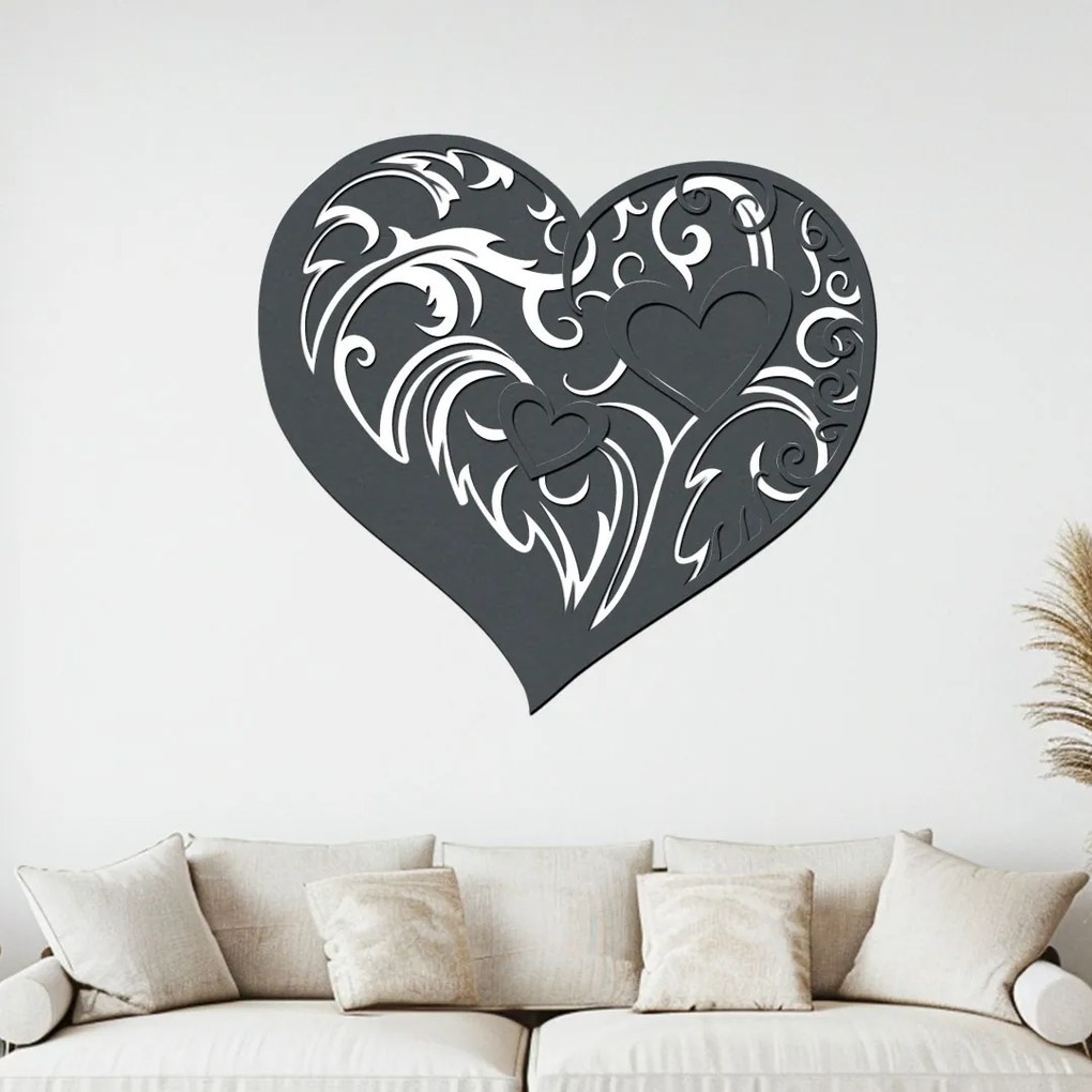 dřevo života 3 vrstvé dřevěné SRDCE Zvolte rozměr (cm): 95x90, Zvolte barevný dekor: ořech-dub-zlatý