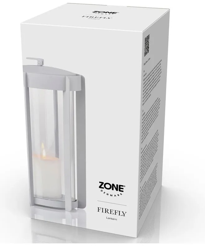 Světle šedá LED lucerna na USB (výška 25 cm) Firefly – Zone