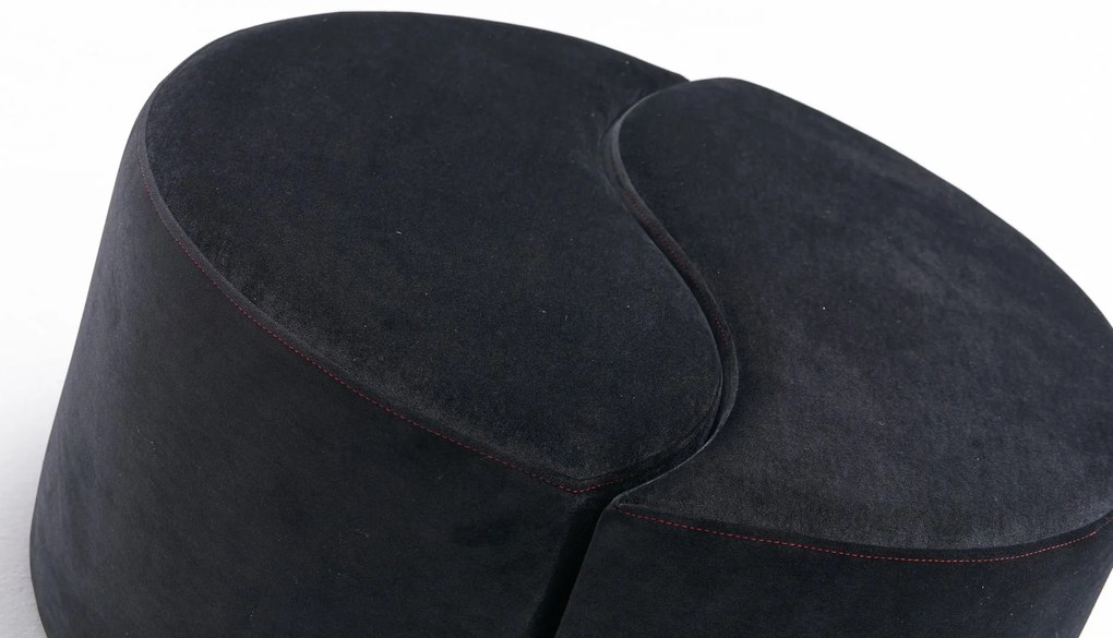 Atelier del Sofa Taburet Alis Puf - Black, Antracitová, Růžová