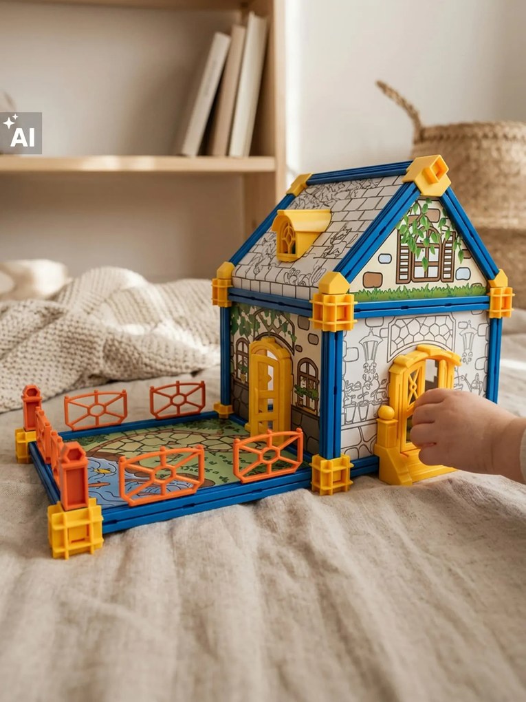 Sinsay - DIY konstrukční sada na sestavení a vybarvení domečku - vícebarevná