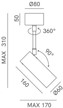 Il Fanale Girasoli, spotové svítidlo z antické mosazi 1xGU10 max.5W, prům.6cm, výška 31cm