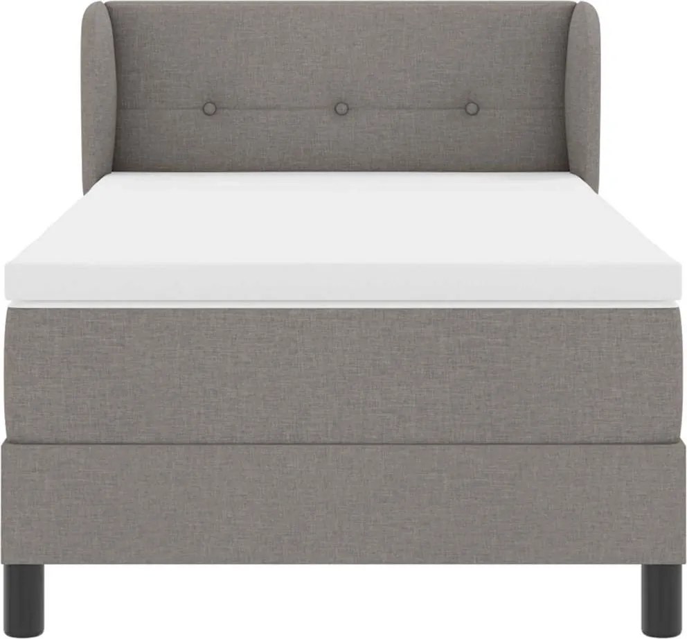Postel s boxspringem s čelo Taupe 90 x 190 cm textil 3340000