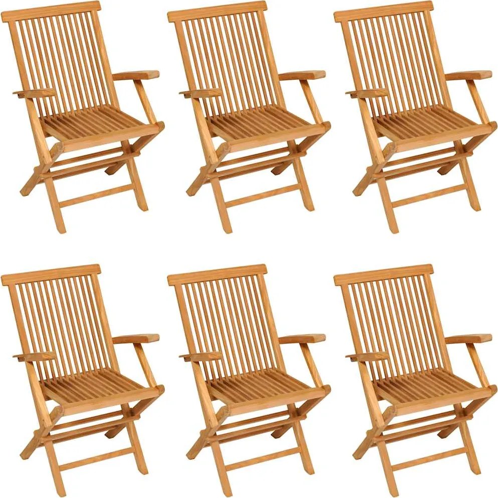 7dílný zahradní jídelní set masivní teakové dřevo 3059604