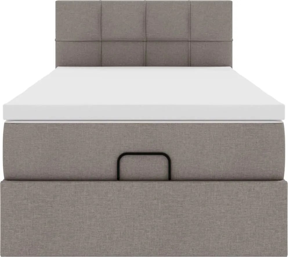 Osmanský rám postele s matrací taupe 90x190cm textil 3311425
