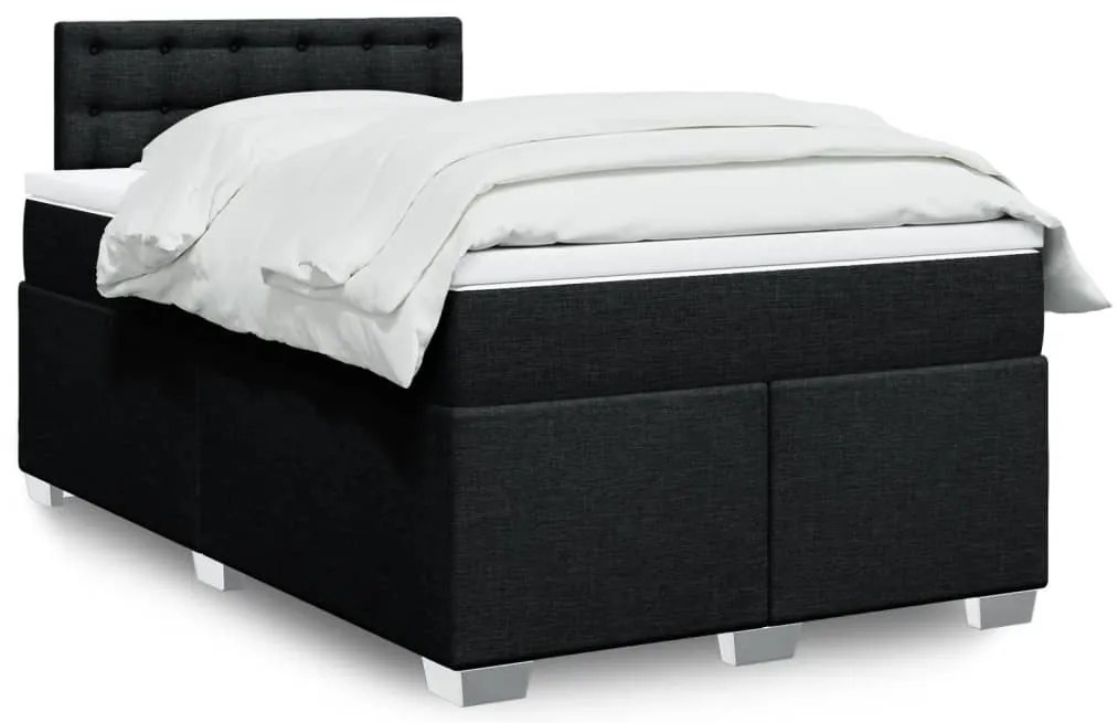 Box spring postel s matrací černá 120x200 cm textil 3288171