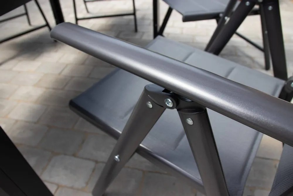 Primažidle.cz Zahradní set Ibiza se 6 židlemi a stolem 150 cm, antracit/šedý