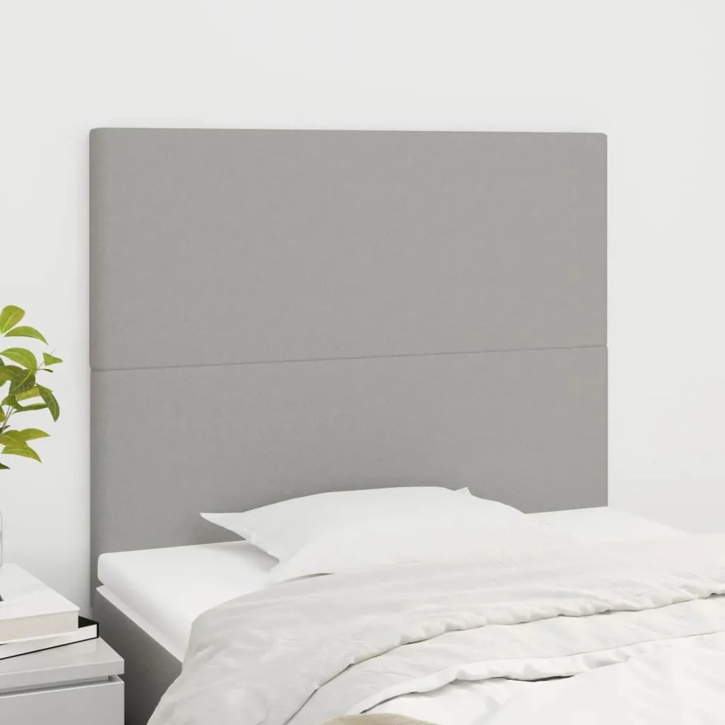 Čelo postele světle šedé 90x5x118/128 cm látkové 3116034