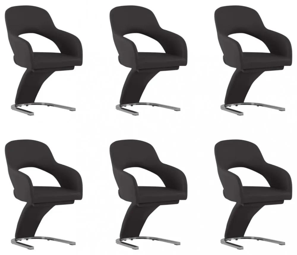 Jídelní židle 6 ks umělá kůže / chrom Dekorhome Cappuccino