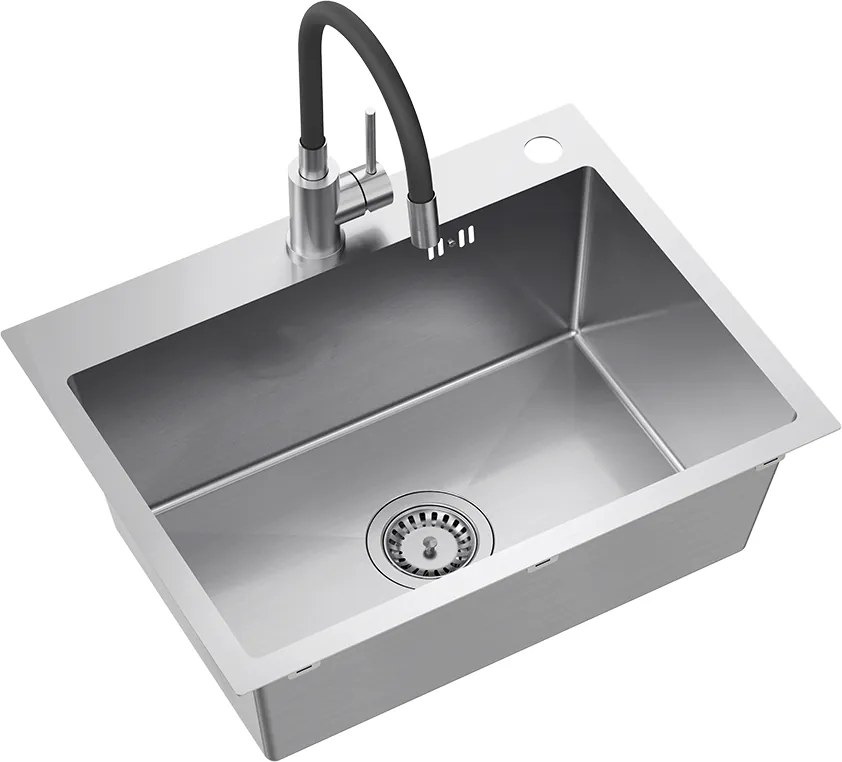 Kuchyňský nerezový dřez QUADRON LUKE 110 s ohebnou baterií a příslušenstvím 58x45x20 cm