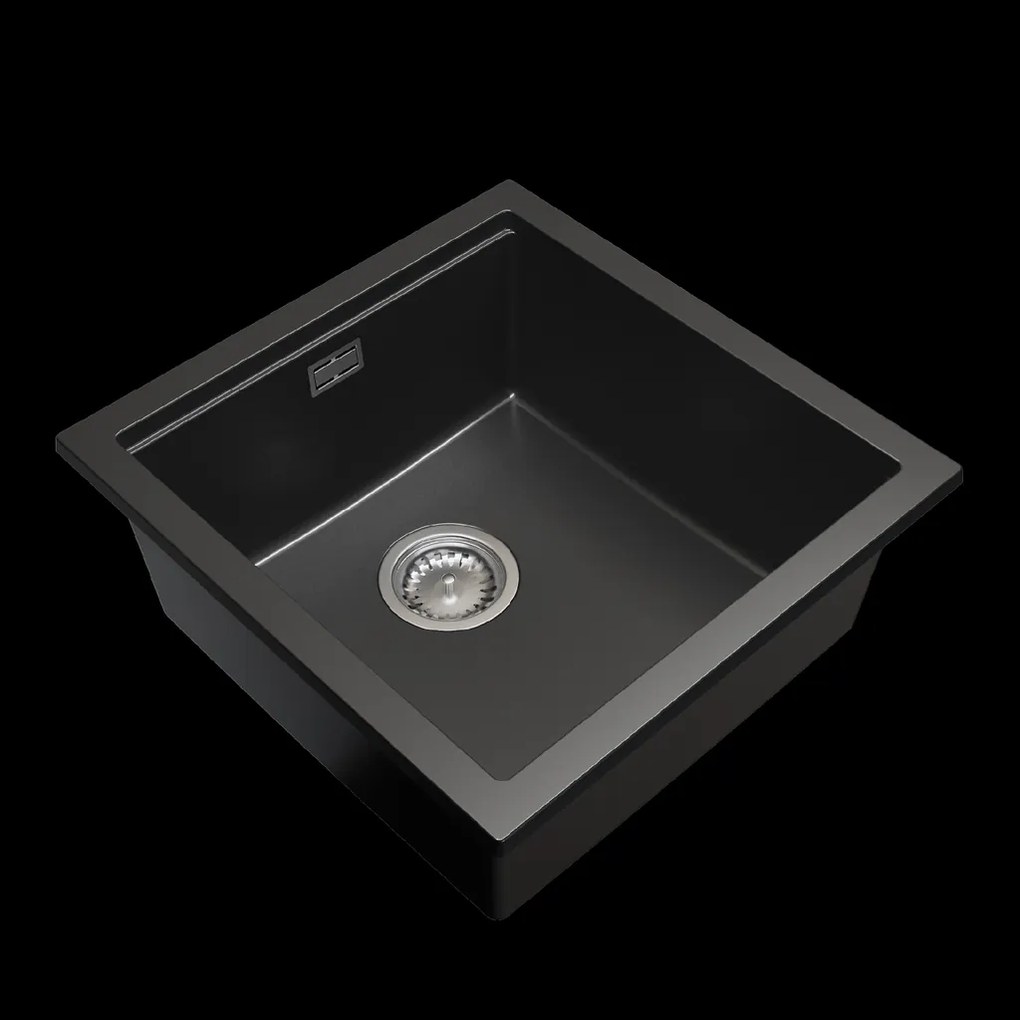 Gamma Decor 4850, 1-komorový granitový dřez 480x500x215 mm, černá, GMA-ZLE000156