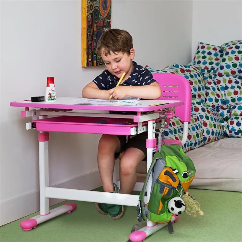 Tommi dětský psací stůl, dvoudílná sada, stůl, židle, výškově nastavitelné